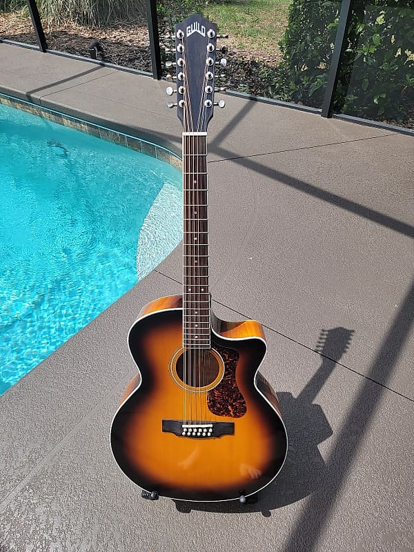 Guild F-2512CE Deluxe 12-String Cutaway Jumbo 2020 Antique | Reverb