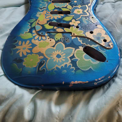 Custom Relic blue flower hardtail strat 2023 - Nitro | Reverb