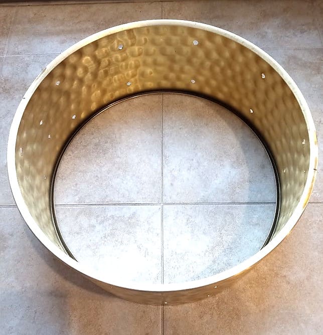 14x6.5" Hammered Brass 1.3mm snare drum shell *pre-drilled* | Reverb