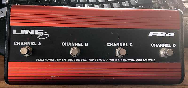 Line 6 FB4 Footswitch Controller 1980s Red/Blk | Reverb