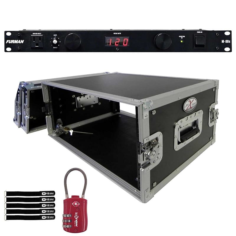 ProX 8U 14" Deep Deluxe Effects Rack Case with Furman Surge | Reverb