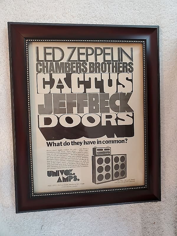 1973 Univox Amps Promotional Ad Framed Led Zeppelin, Jeff | Reverb