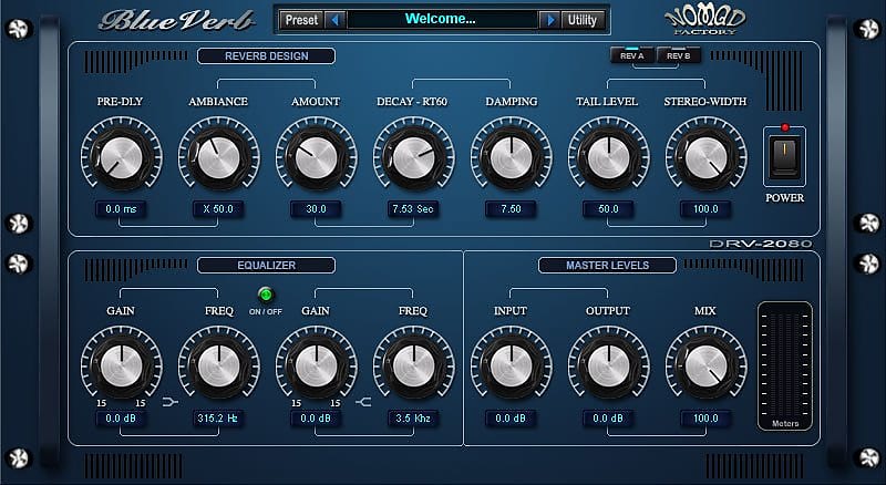 New Nomad Factory Blue Verb DRV-2080 Plugin Software- | Reverb