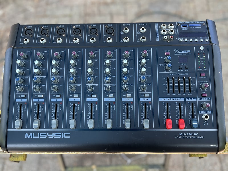 MUSYSIC 10 Channel Powered Mixer / PA / DJ | Reverb