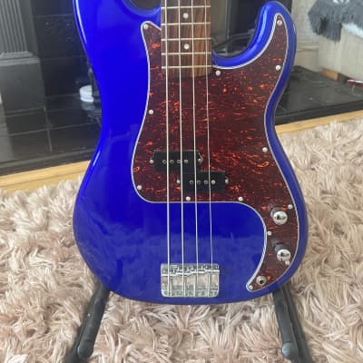 Fender Squier Precision Bass, Blue, Tort. Upgraded. Mods | Reverb