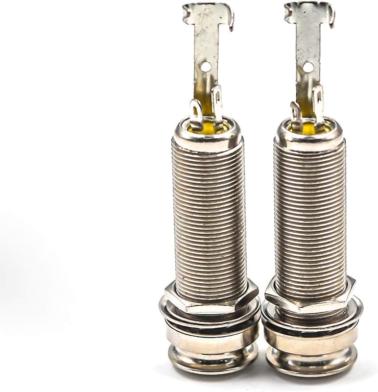 2 PCS Silver Guitar End Pin Jack Threaded Stereo Output Jack | Reverb