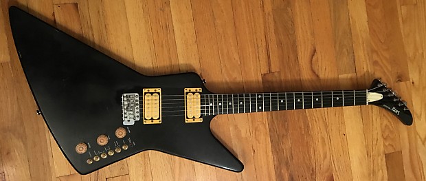 Cort Effector Explorer Guitar, Black, 1980s Vintage, Built in | Reverb