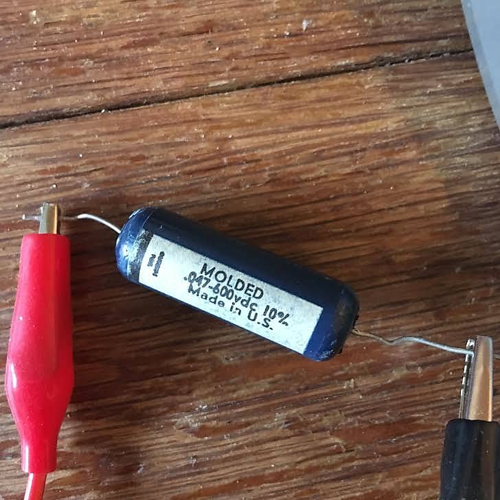 Ajax .047 600v blue molded capacitor 1960's, .0399uf | Reverb