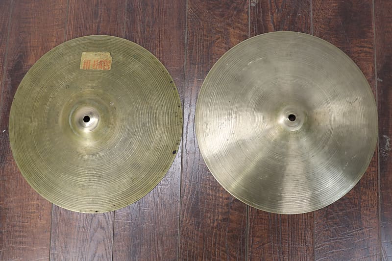 Zildjian Rock Hi Hat Cymbal Set Vintage 1960's 1,200g's & | Reverb