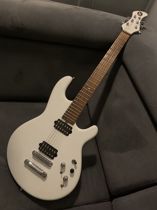 Nexus Bone 2005 - White satin Music Man Luke copy Fishman | Reverb