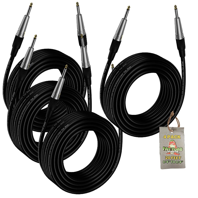 Fat Toad Guitar Wires (4 Pack) Instrument Cables - 24 AWG | Reverb