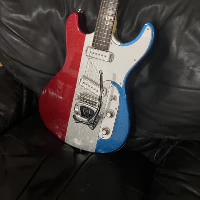 Hallmark Buck-a-roo Mosrite tribute - Red white and blue | Reverb