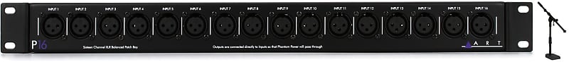 ART P16 16-channel XLR Balanced Patchbay Bundle with On-Stage | Reverb