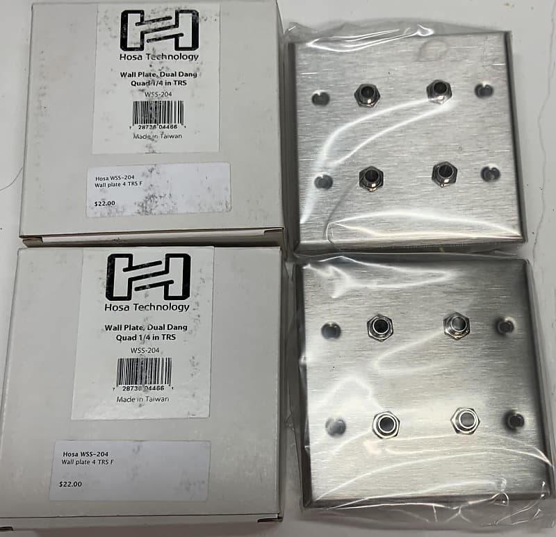 Hosa Wall plate, dual gang, quad 1/4 inch TRS females | Reverb