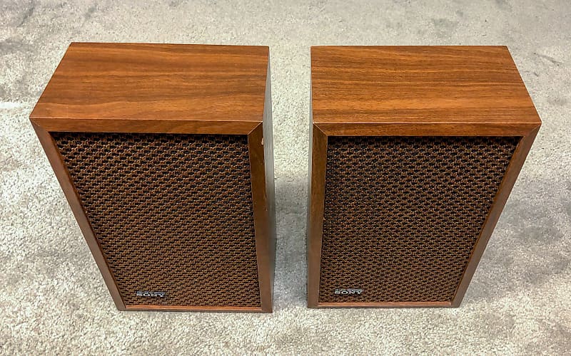 (2)vintage Sony wood bookshelf or wall-mount speakers w/20' | Reverb