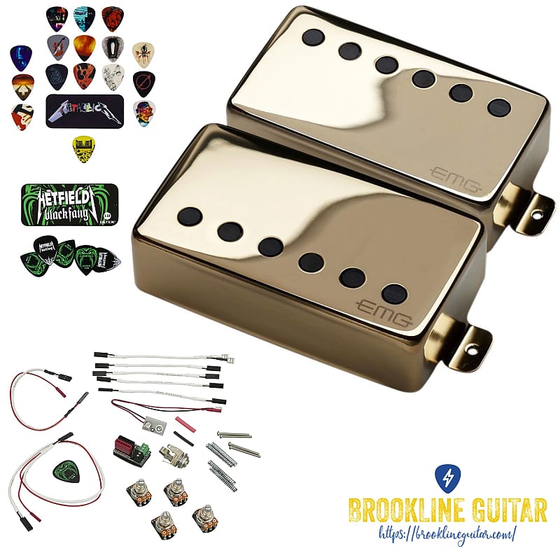 EMG JH HET SET James Hetfield Signature Humbucker Set - Gold | Reverb