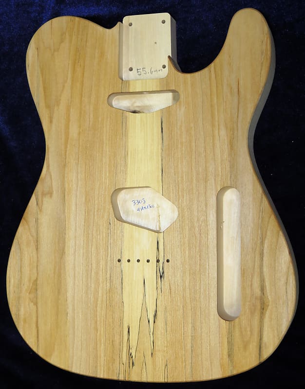 Spalted Maple Top and Back \ Basswood Telecaster Tele Body | Reverb