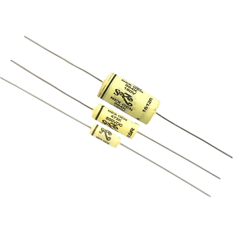 Capacitor - SoZo, 200V, .68 µF, NexGen Yellow Mustard Vintage | Reverb