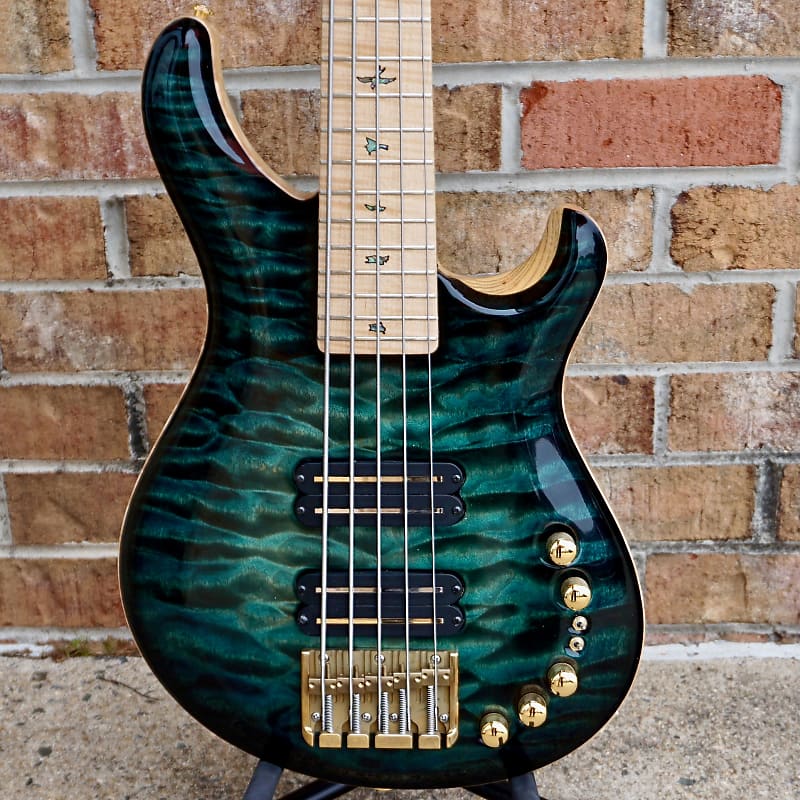 PRS Private Stock Gary Grainger 5 String Bass Teal Burst | Reverb