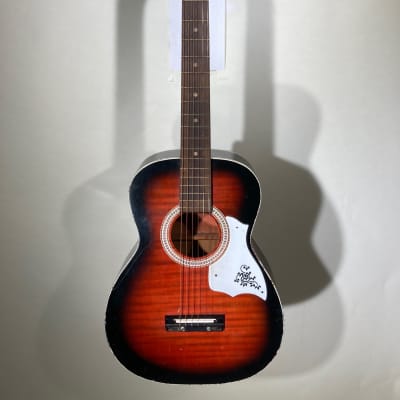 Stella Harmony H933 Fender Headstock Red Faux Tiger Stripe | Reverb