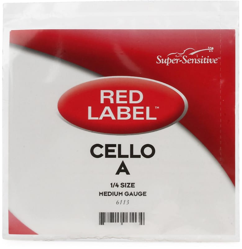 Super-Sensitive 6113 Red Label Cello A String - 1/4 Size | Reverb