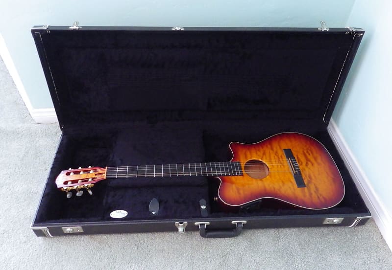 Carvin CL450 acoustic electric guitar quilted maple & case | Reverb