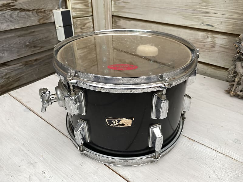 Pearl Fiberglass tom 12x8” 1977 - Jet black | Reverb