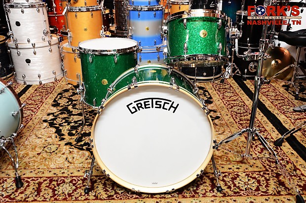 Gretsch Broadkaster drum set 13 16 24 2017 Green Glass | Reverb