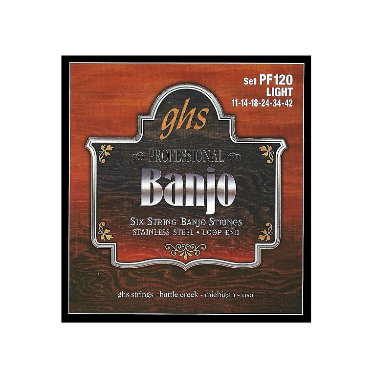 GHS PF120 6-String Banjo Loop End Strings 11-42 | Reverb