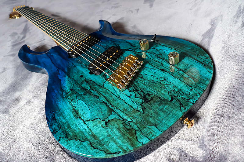 Kiesel Crescent 7 Multiscale CM7 Aquaburst Custom Guitar | Reverb