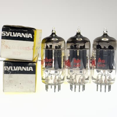 Sylvania 7025 Preamp 12AX7 ECC83 Black Plate NOS | Reverb Canada