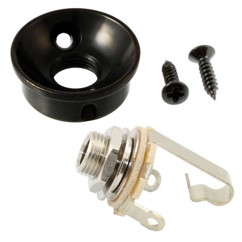 NEW Electrosocket Round Retrofit Tele Jack BLACK + | Reverb