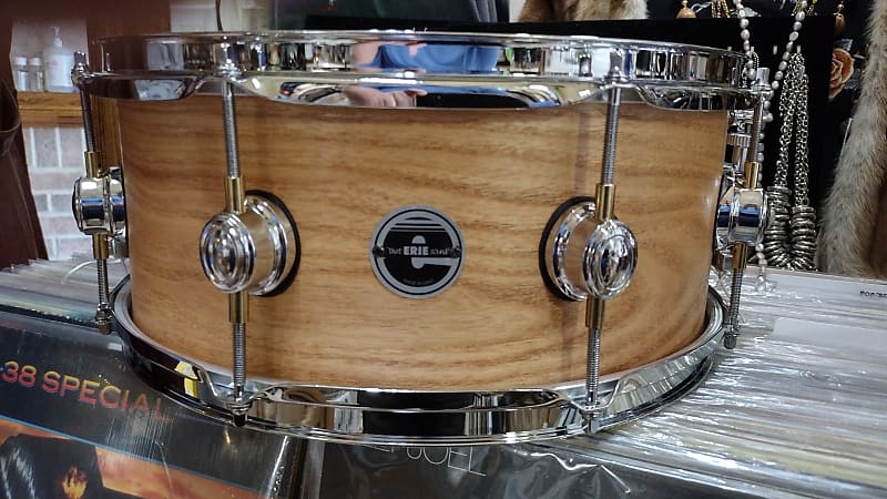 14x5.5 honey locust solid shell steam bent snare drum by Erie | Reverb