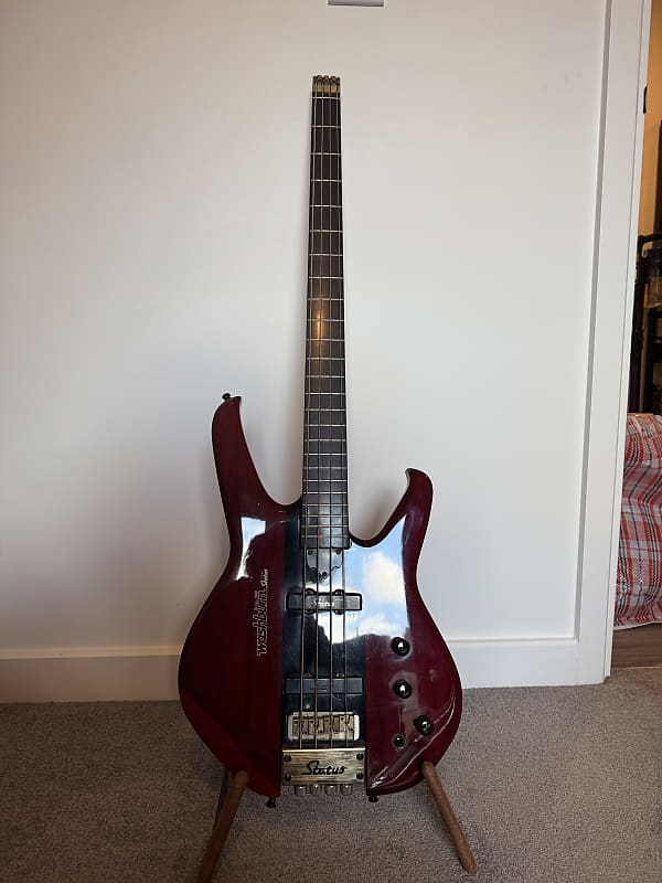 Washburn Status S1000 Headless Bass Late 80s - Trans Red | Reverb