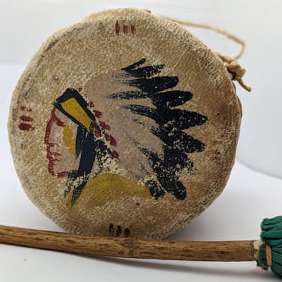 Genuine Handmade 4.5" Native American Indian Pow Wow Log DRUM | Reverb