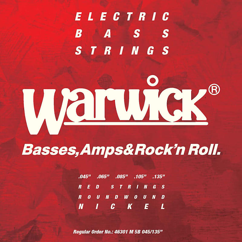 Warwick Red Label 5-String Bass String Set, Nickel-Plated | Reverb