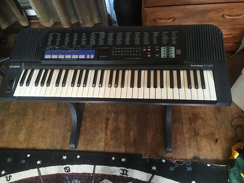 Casio CT-670 piano keyboard with stand midi bender | Reverb