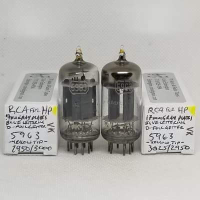 MATCHED PAIR 1950's SYLVANIA 5963 12AU7 SQUARE GETTER NOS | Reverb