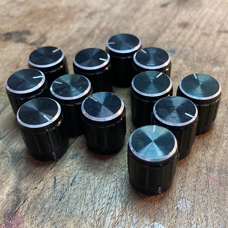 12 Black and silver knobs | Reverb
