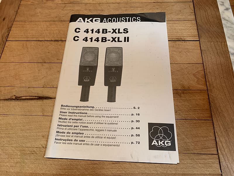 AKG C414 B- XLS/XLll MICROPHONE PAPER MANUAL- | Reverb