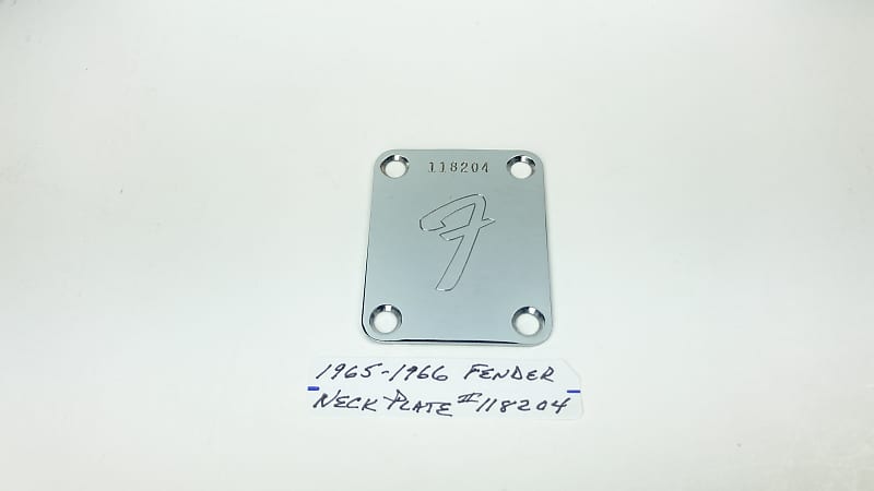 1965-1966 Fender F-Neck Plate #118204 Stratocaster Telecaster | Reverb