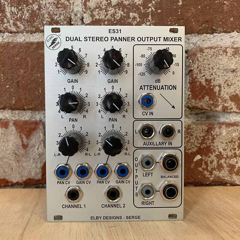 Elby Designs ES31 Dual Stereo Panner Output Mixer (3U Banana | Reverb