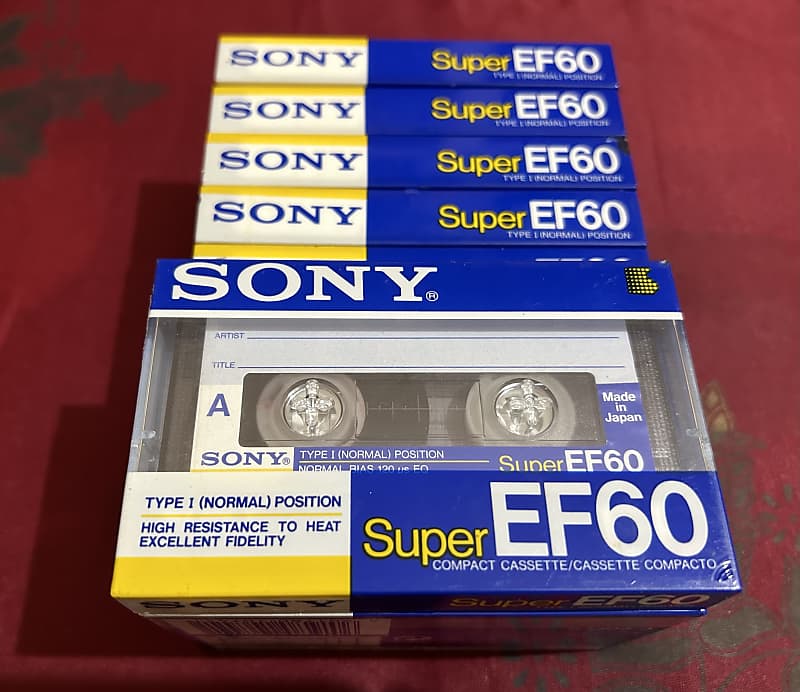 10 Sony Super EF60 (Made in Japan) Cassette Tapes-Sealed | Reverb