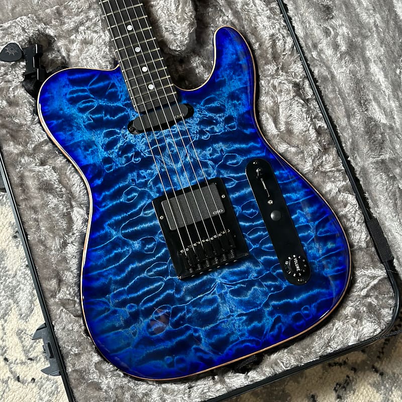 Warmoth Jim Root owned Telecaster 2019 with EMGs Blue Quilt | Reverb