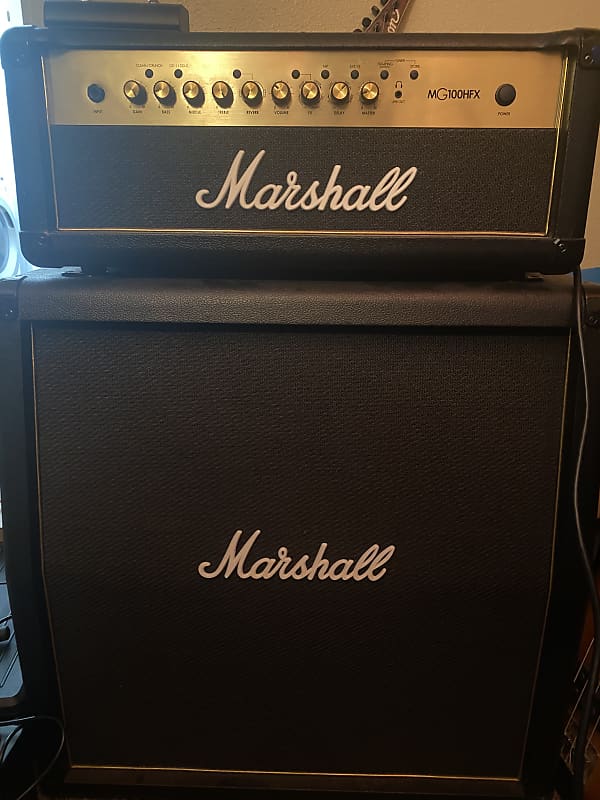 Marshall MG100 HGFX with Marshall MG412AG 4x12 cab Black/Gold | Reverb
