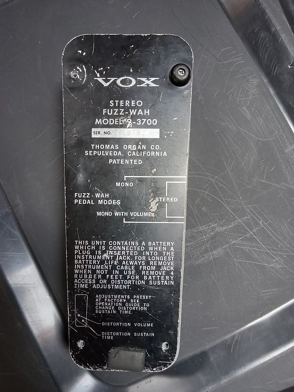 Vox 9-3700 fuzz wah 1970's - Black | Reverb