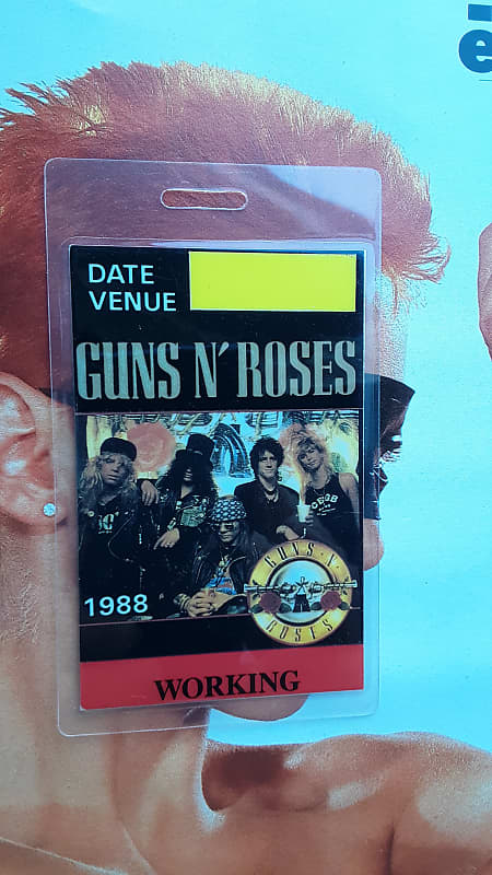 GUNS N' ROSES 1988 Working laminate backstage pass | Reverb