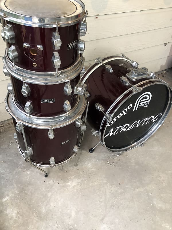 CB 700 Percussion Drum Set Kit - Dark Red Bass Floor Tom | Reverb