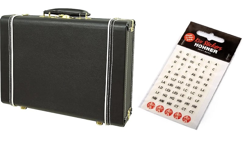 Musician's Gear Hard Shell Harmonica Case Black With A Set of | Reverb