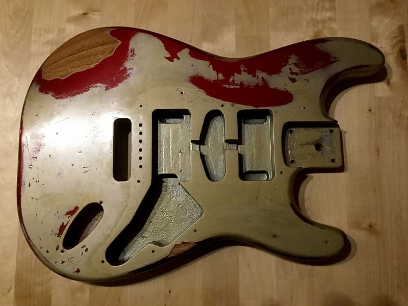 Fender Relic Strat Body Gold/Red/Natural | Reverb